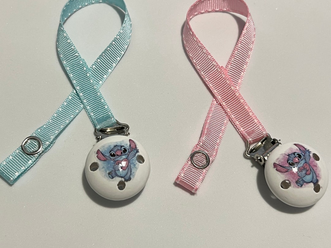 Blue or Pink Stitch Ribbon Baby/reborn Ribbon Dummy Clip - Etsy