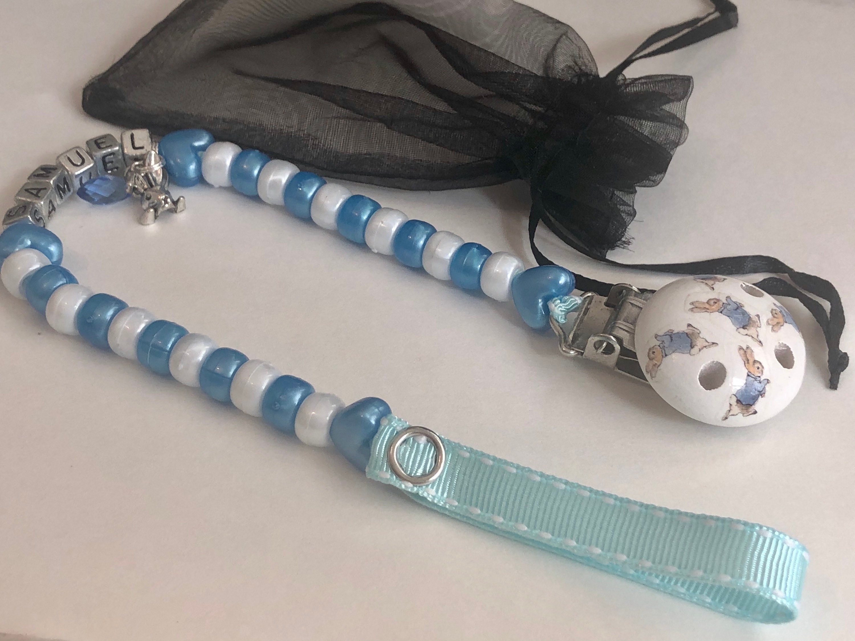 New! Sweet Baby Blue Peter Rabbit Personalised Dummy Pacifier Clip - Etsy