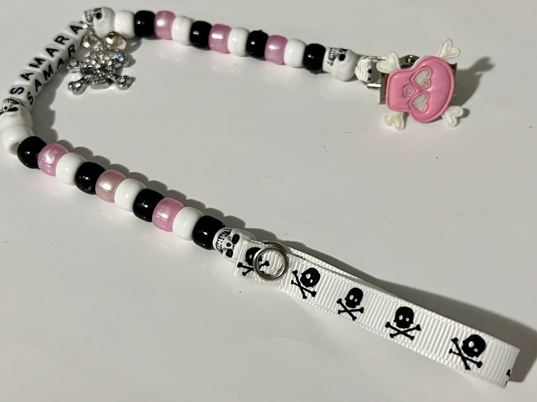 Girls Personalised Skull Dummy Pacifier Clips - Etsy
