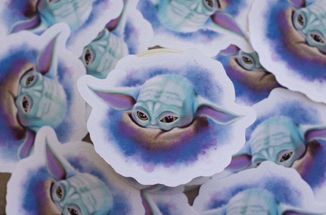 Grogu Watercolor Sticker - Etsy