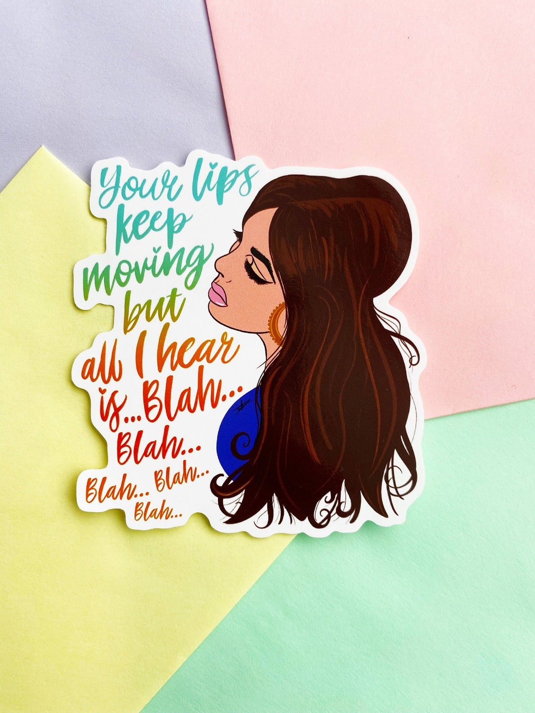 X1 Sticker • Blah Blah Blah • Vinyl Stickers, Illustrated Die Cut ...