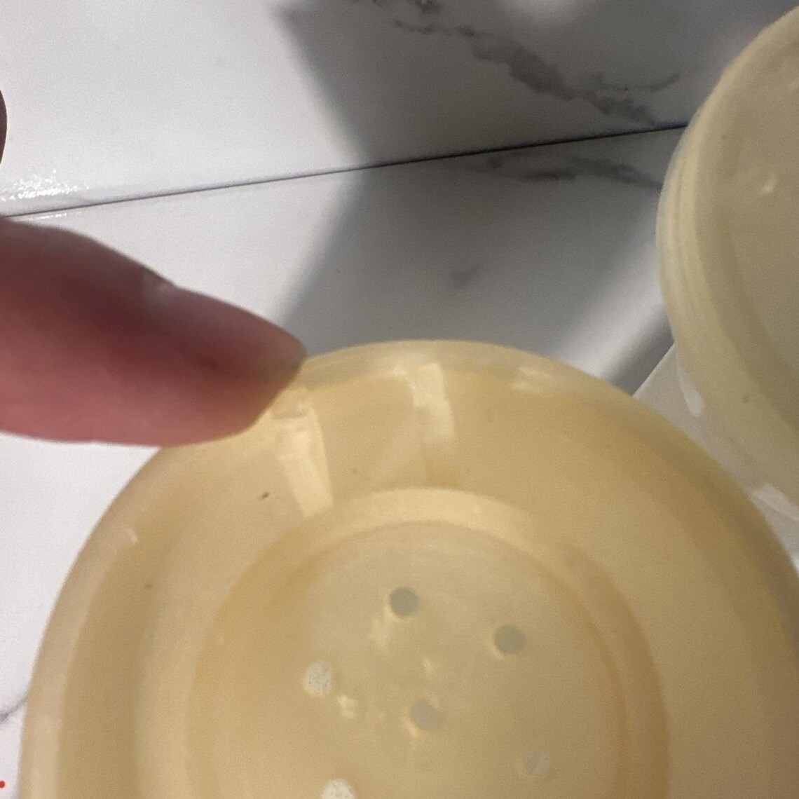 Vintage Tupperware Salt & Pepper Shakers Silver Letters Hourglass 718-1 ...