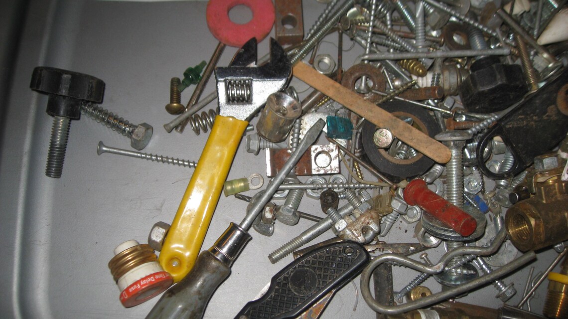 Grandpa's Junk Drawer Bolts, Nuts, Nails, Wood Screws, Sheet Metal ...