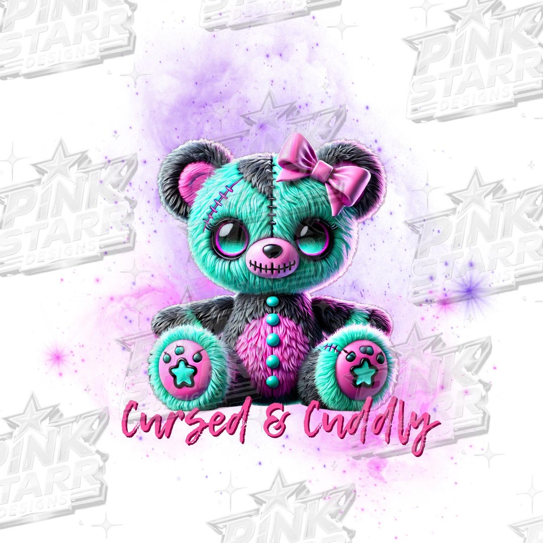 Creepy Cute Haunted Teddy Bear PNG | 3D Kawaii Gothic Digital Download ...