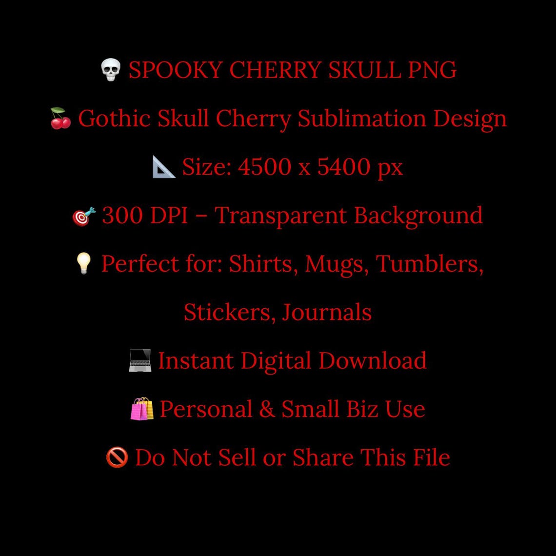 Spooky Cherry Skull PNG – Gothic Halloween Design (digital Download) - Etsy