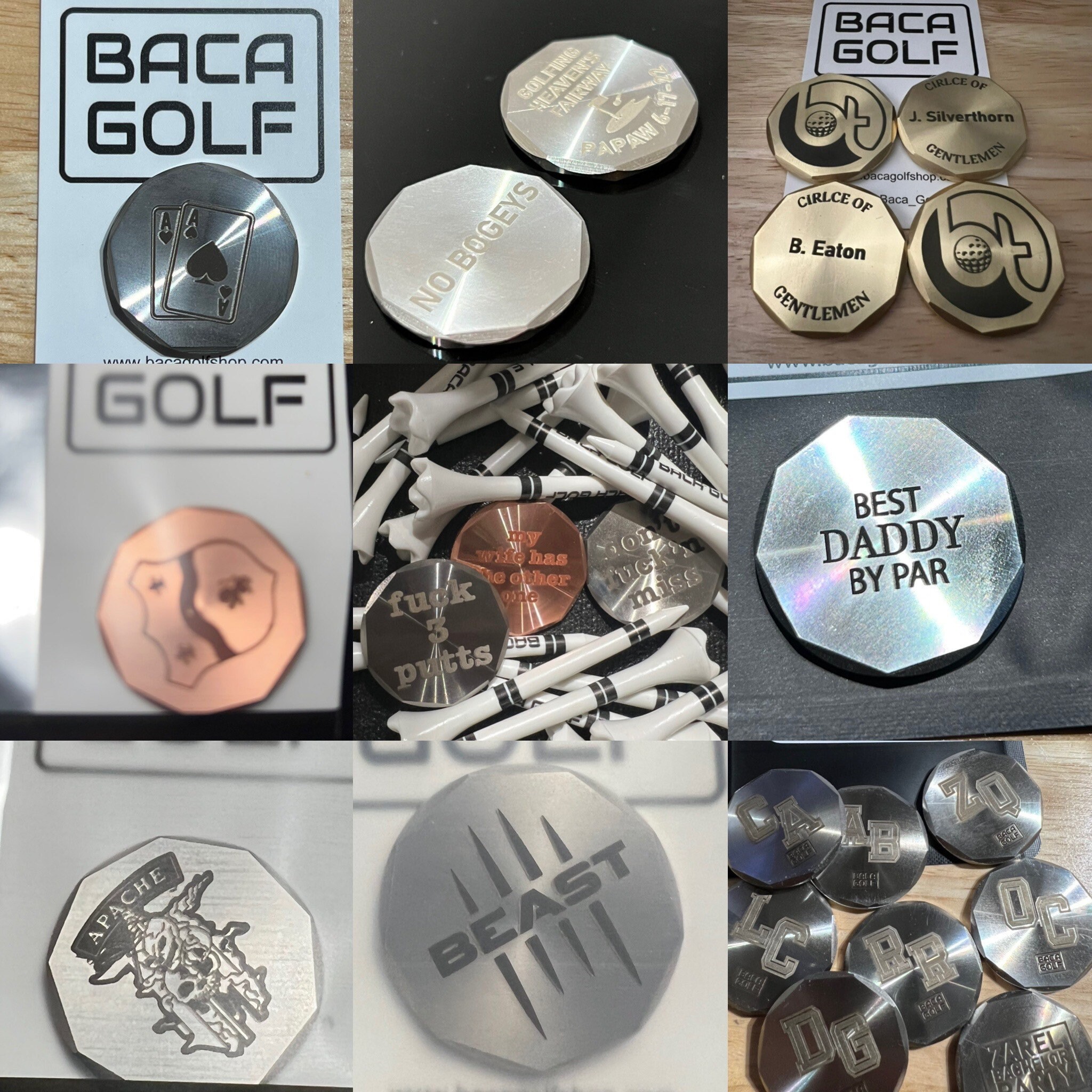 Custom Design Ball Marker by BACA Golf (build Your Own Ball Marker) - Etsy