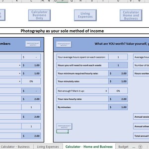 All in One Complete CODB Calculator for Photographers - Etsy
