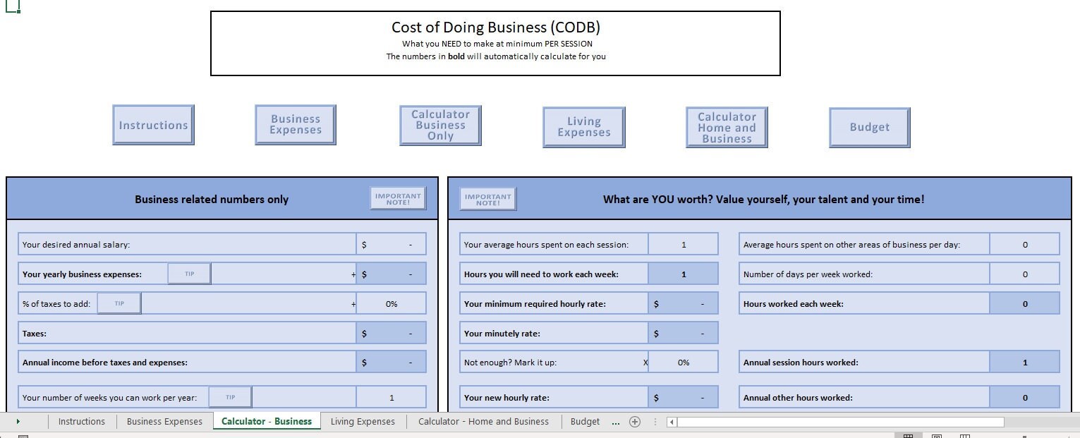 All In One Complete CODB Calculator For Photographers | Etsy
