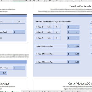 All in One Complete CODB Calculator for Photographers - Etsy