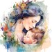 Watercolor Mother and Child, Digital Download, Mom and Child Clipart ...