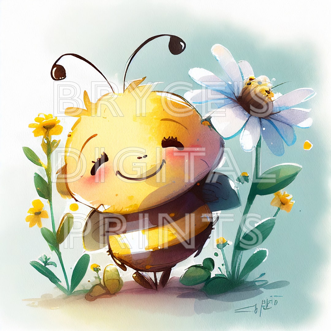 Watercolor Bee, Digital Download, Bee Clipart, Watercolor Clipart ...