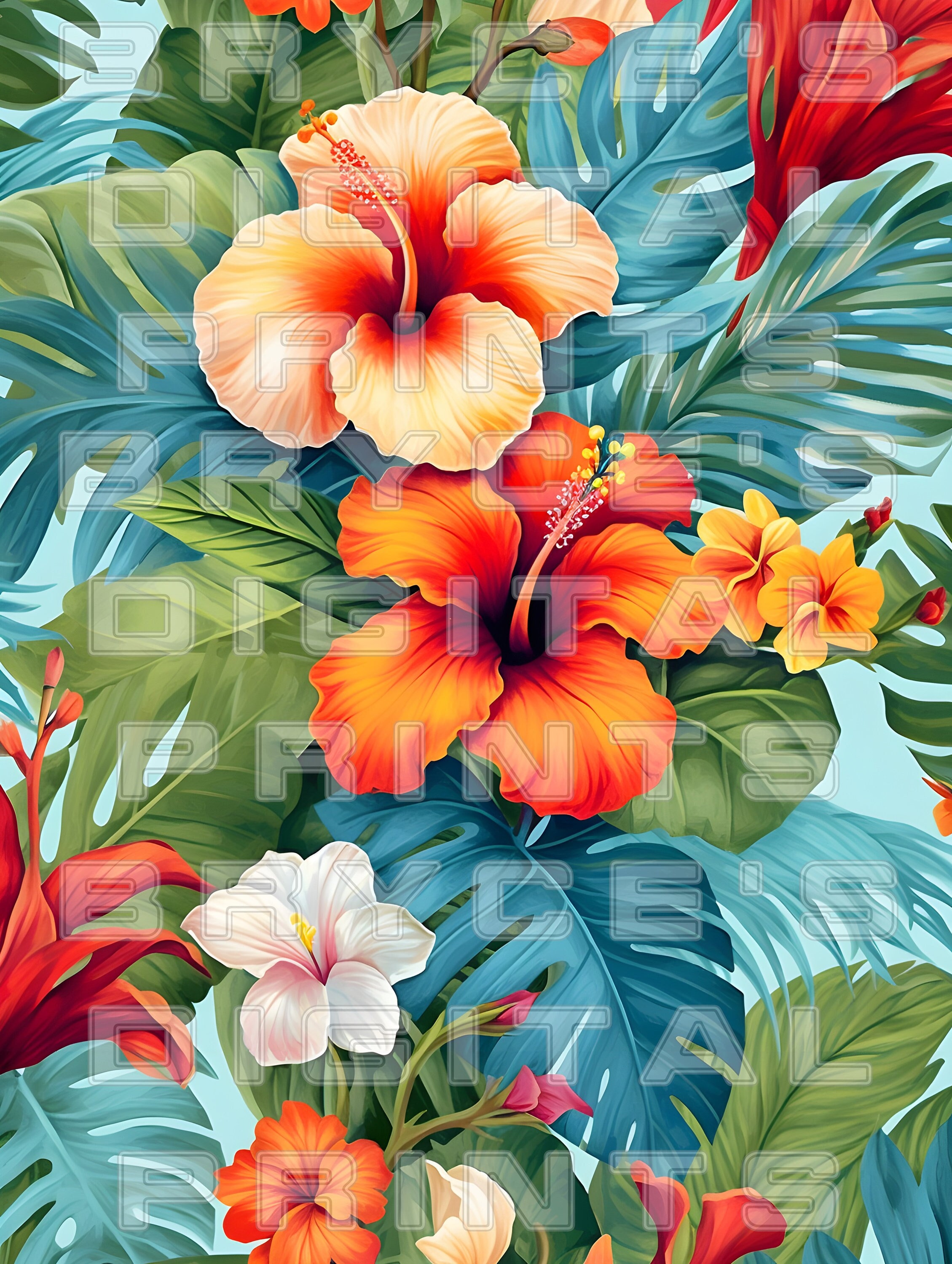 Hawaiian Hibiscus Pattern