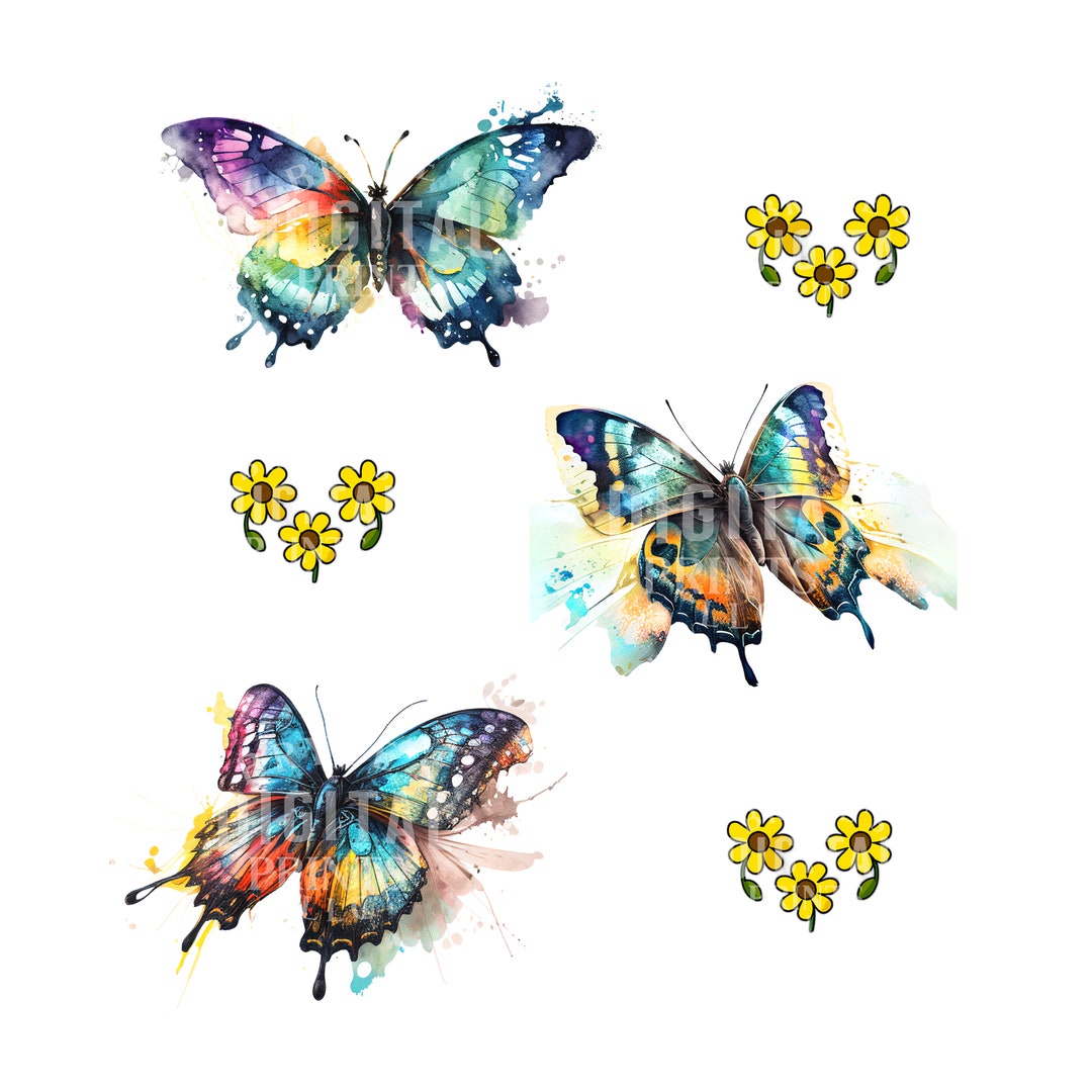 Watercolor Butterfly Digital Download Butterfly Clipart Watercolor ...
