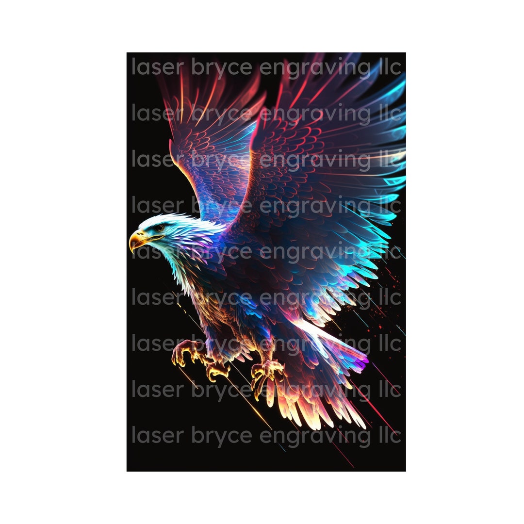 Colorful Neon Bald Eagle, Digital Download, Neon Eagle, Neon, Neon Sign ...