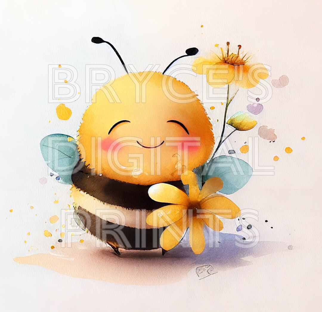 Watercolor Bee, Digital Download, Bee Clipart, Watercolor Clipart ...