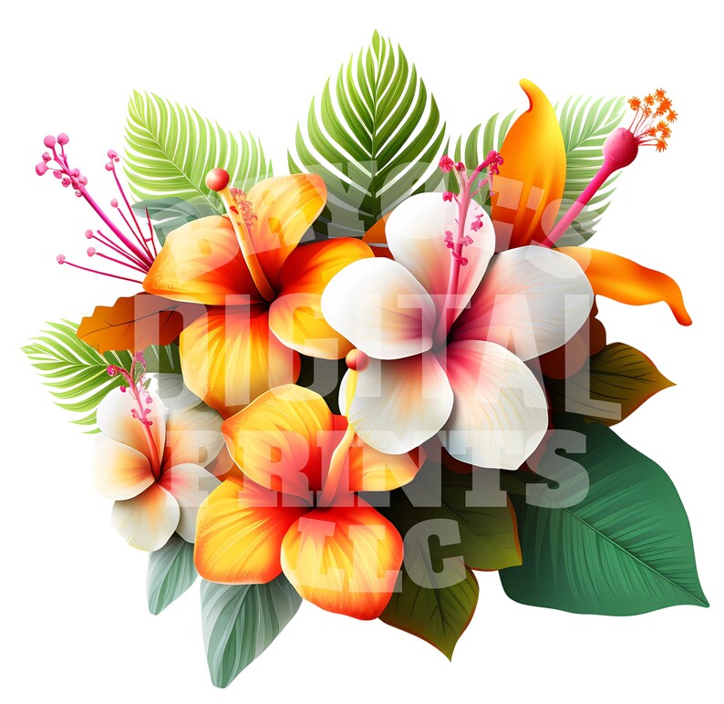 Hibiscus, Hawaiian Flower, Digital Download, Hibiscus Flowers, Hawaiian ...