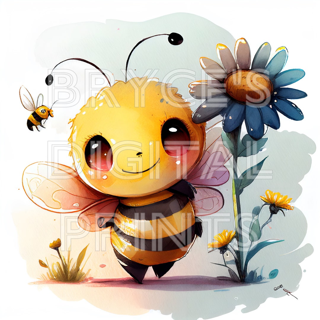 Watercolor Bee, Digital Download, Bee Clipart, Watercolor Clipart ...
