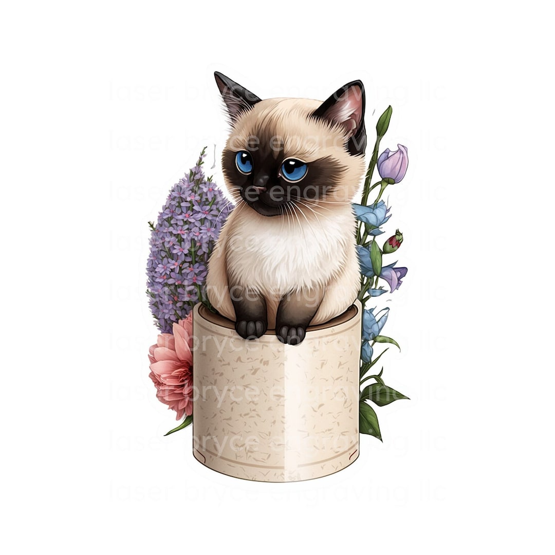 3D Siamese Cat Printable Art, Cat Design PRINTABLE for Stickers ...