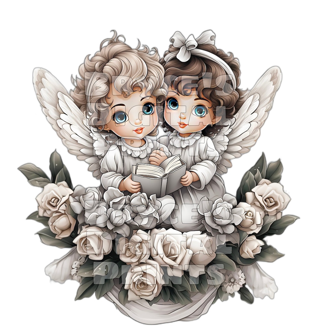Watercolor Cherubs, Digital Download, Cherub, Cherubs, Little Angels ...