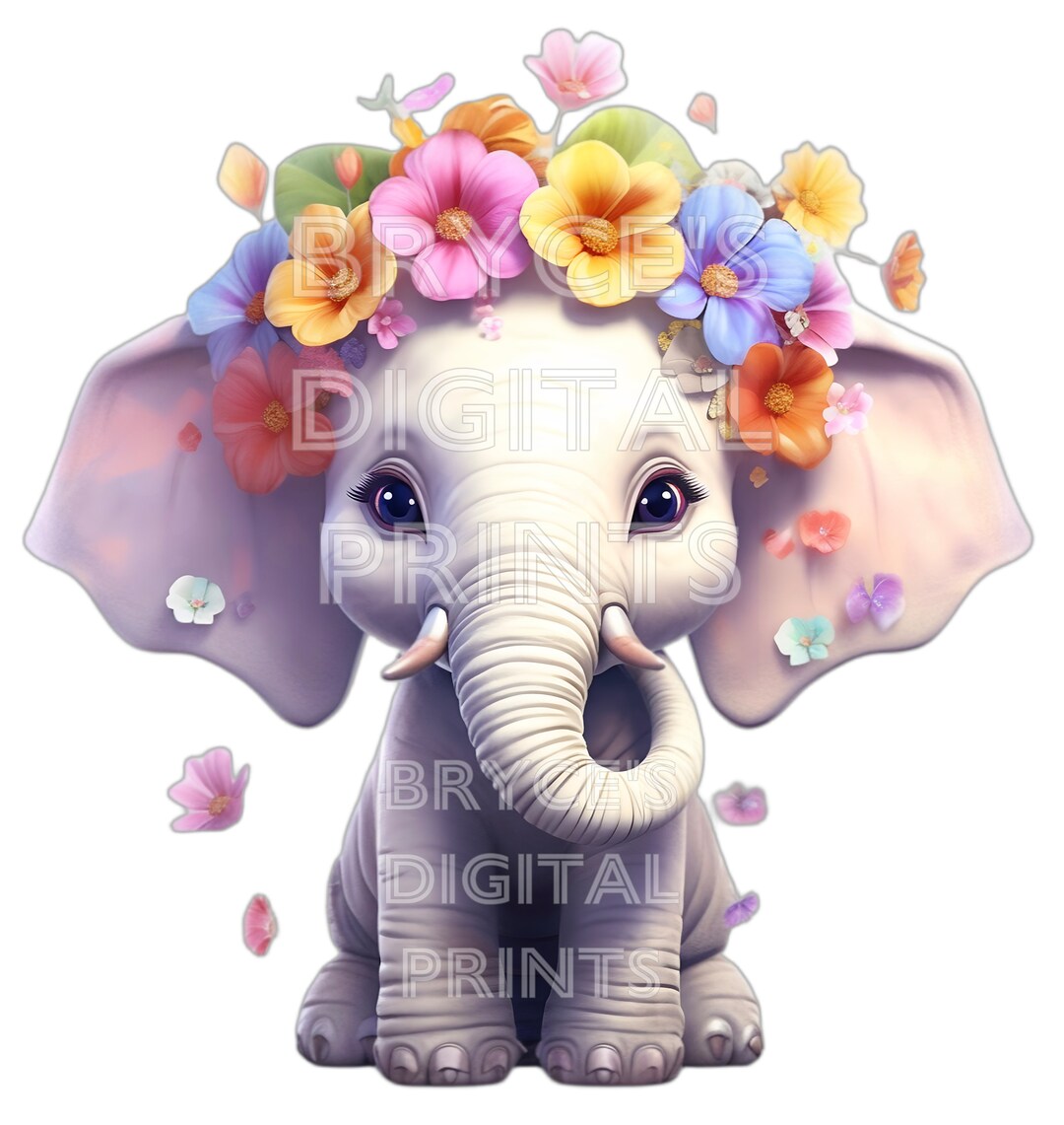 Elephant Watercolor Clipart, Digital Download, Watercolor Elephant ...