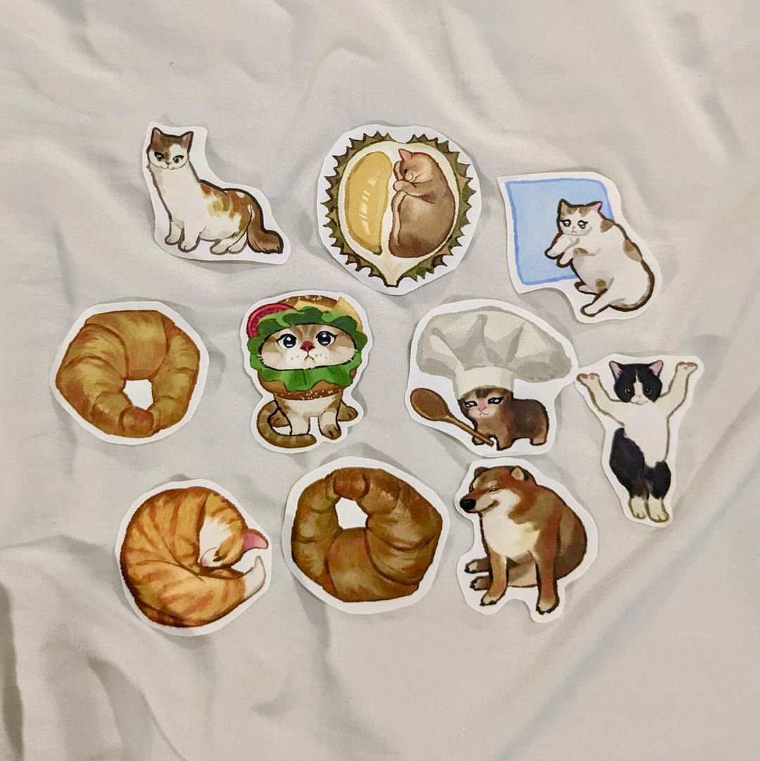 Meme Cat Series + Cheems Sticker Pack - Etsy