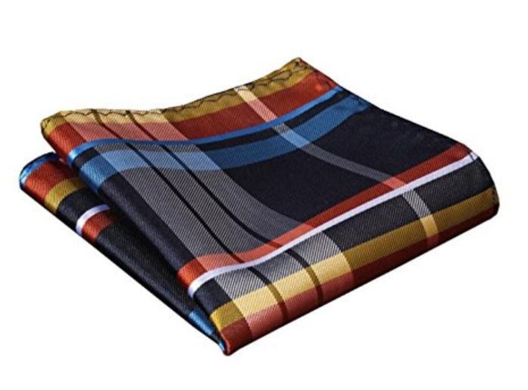 Silk Pocket Square, Checkered Pocket Square, Colorful Handkerchief ...