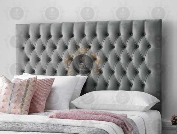 CHESTERFIELD Plush Velvet Floor Standing HEADBOARD 3FT 4FT 4FT6 5FT 6FT 8 Colours Etsy