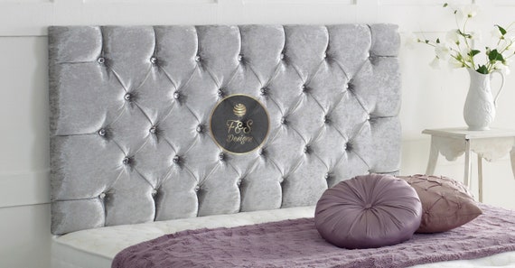 LUXURY HEADBOARD CHESTERFIELD Crushed Velvet 24 All Sizes Colours Etsy