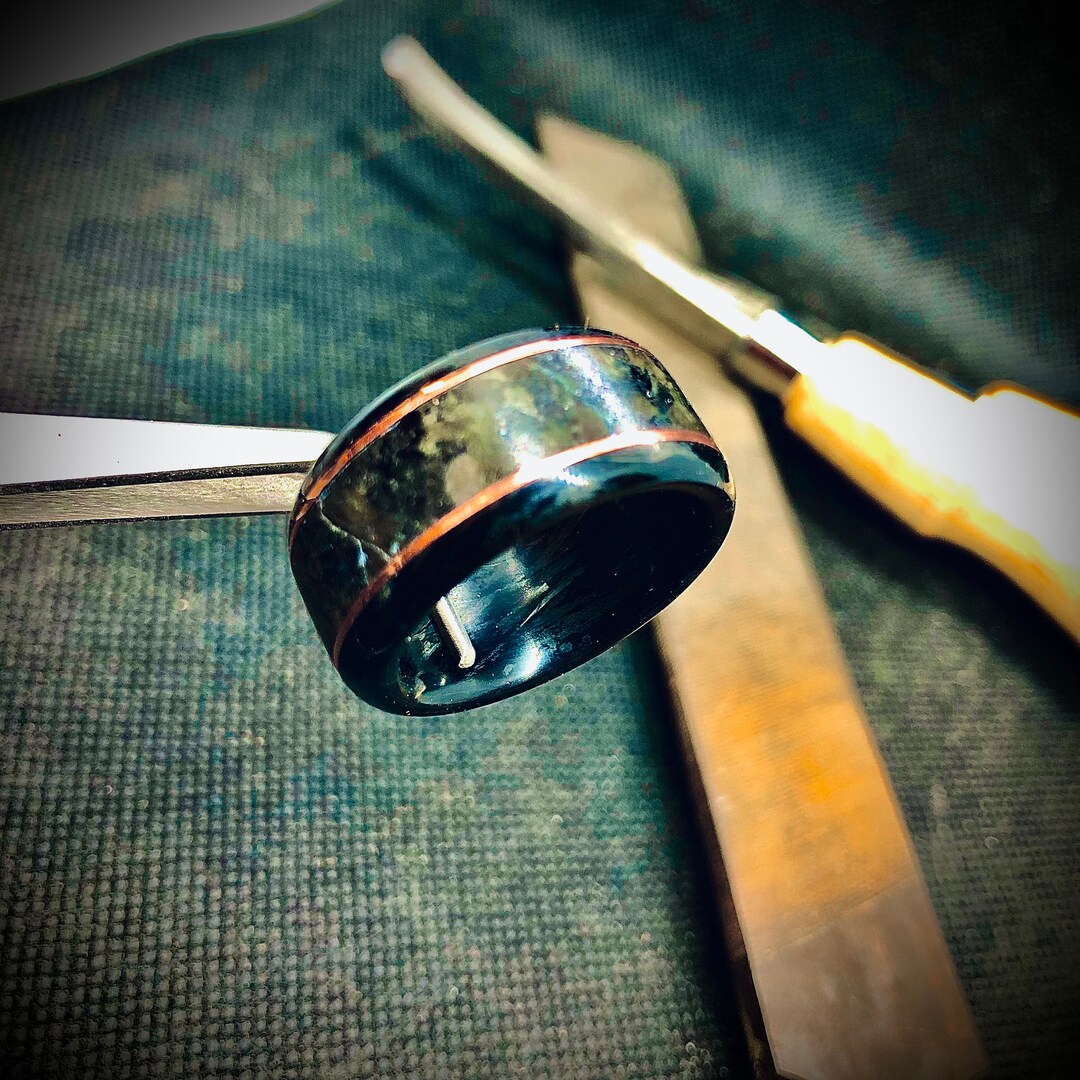 Marble Carbon Fiber Ring: Copper Granite Inlay, Lightweight Durable ...