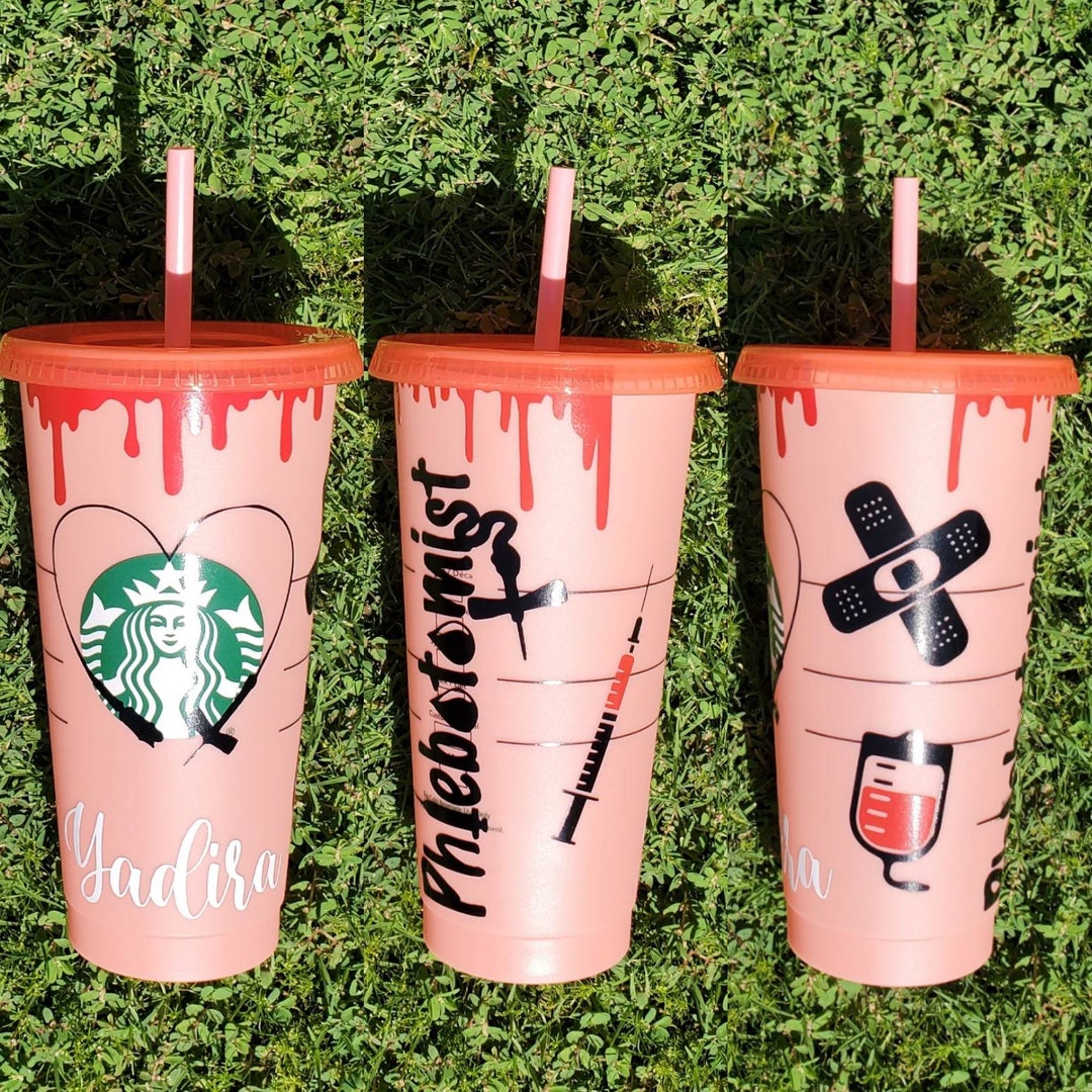 Phlebotomy Themed Starbucks Tumbler With Name, Ice Coffee Cup ...