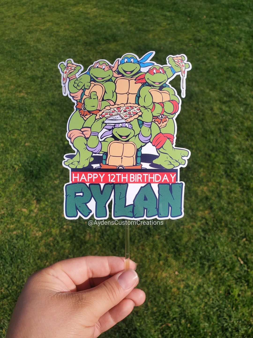 Persinalized Ninja Turtles Printed Cake Topper, TMNT - Etsy