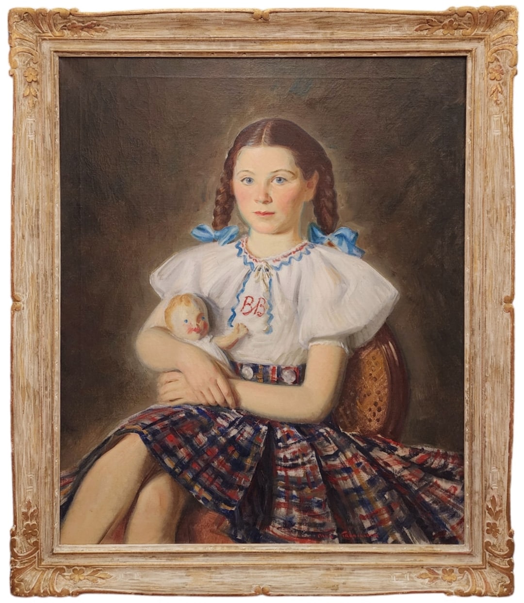 Paul Trebilcock, BB, Circa 1950s Oil on Canvas, Portrait of a Girl With ...