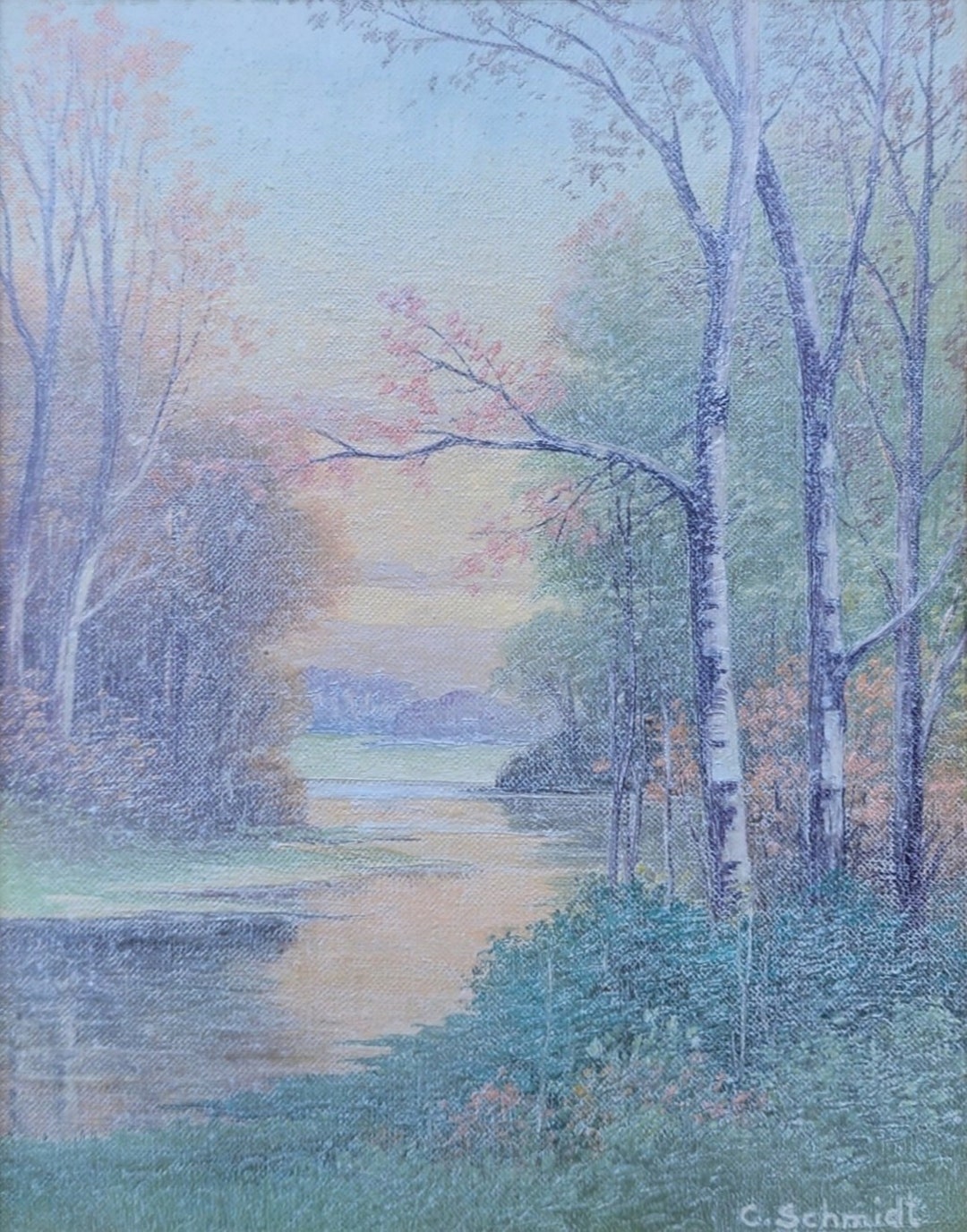 Carl Schmidt, Early Autumn, Landscape, Oil on Canvas, Rookwood Pottery ...