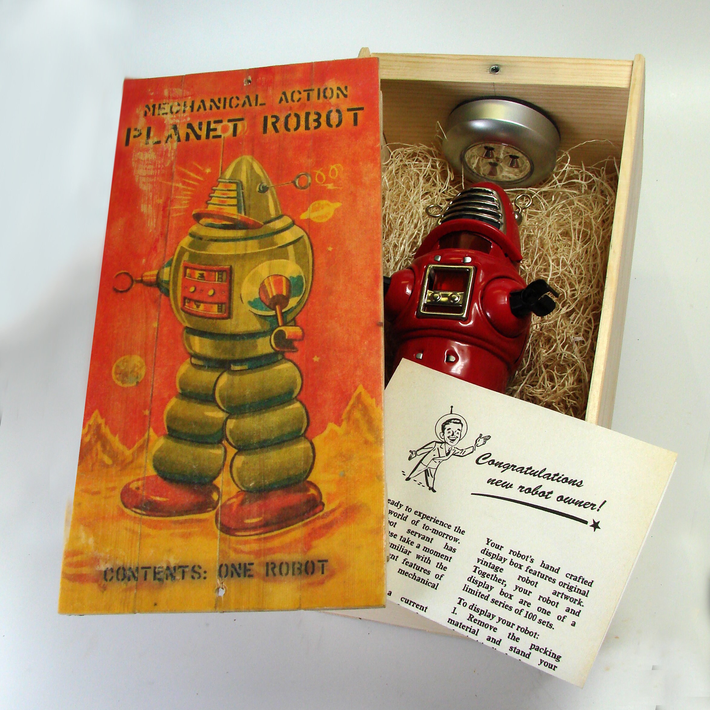 Planet Robot in 12 Light up Wood Display Box Crate | Etsy