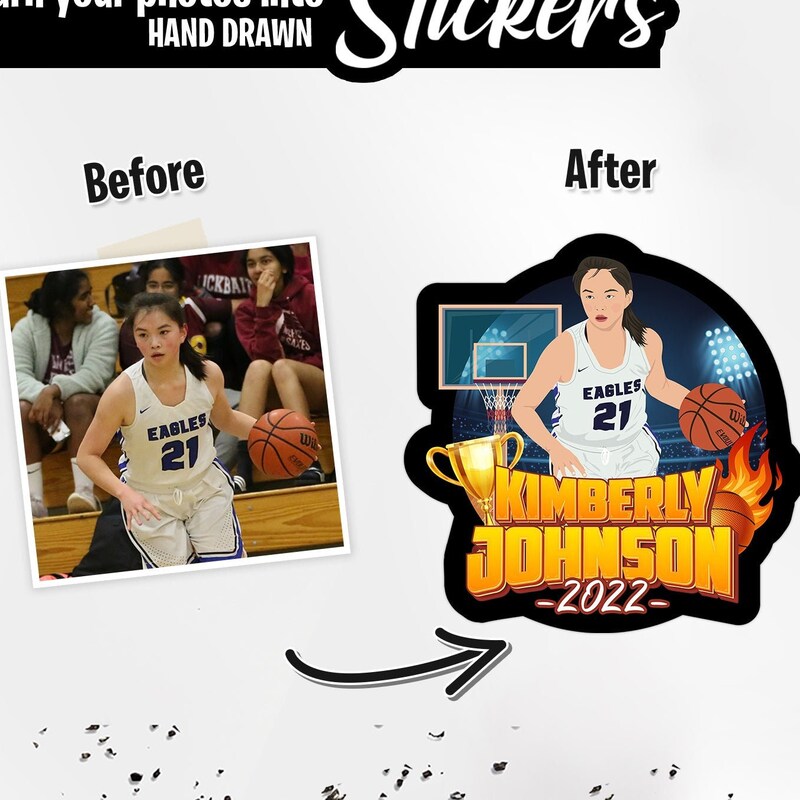 Basketball Stickers - Etsy