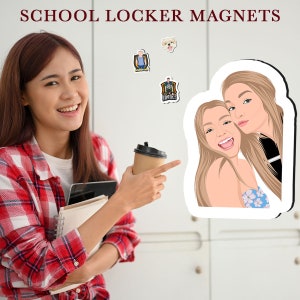 Custom School Locker Magnets - Hand Drawn | School Magnets, Locker ...