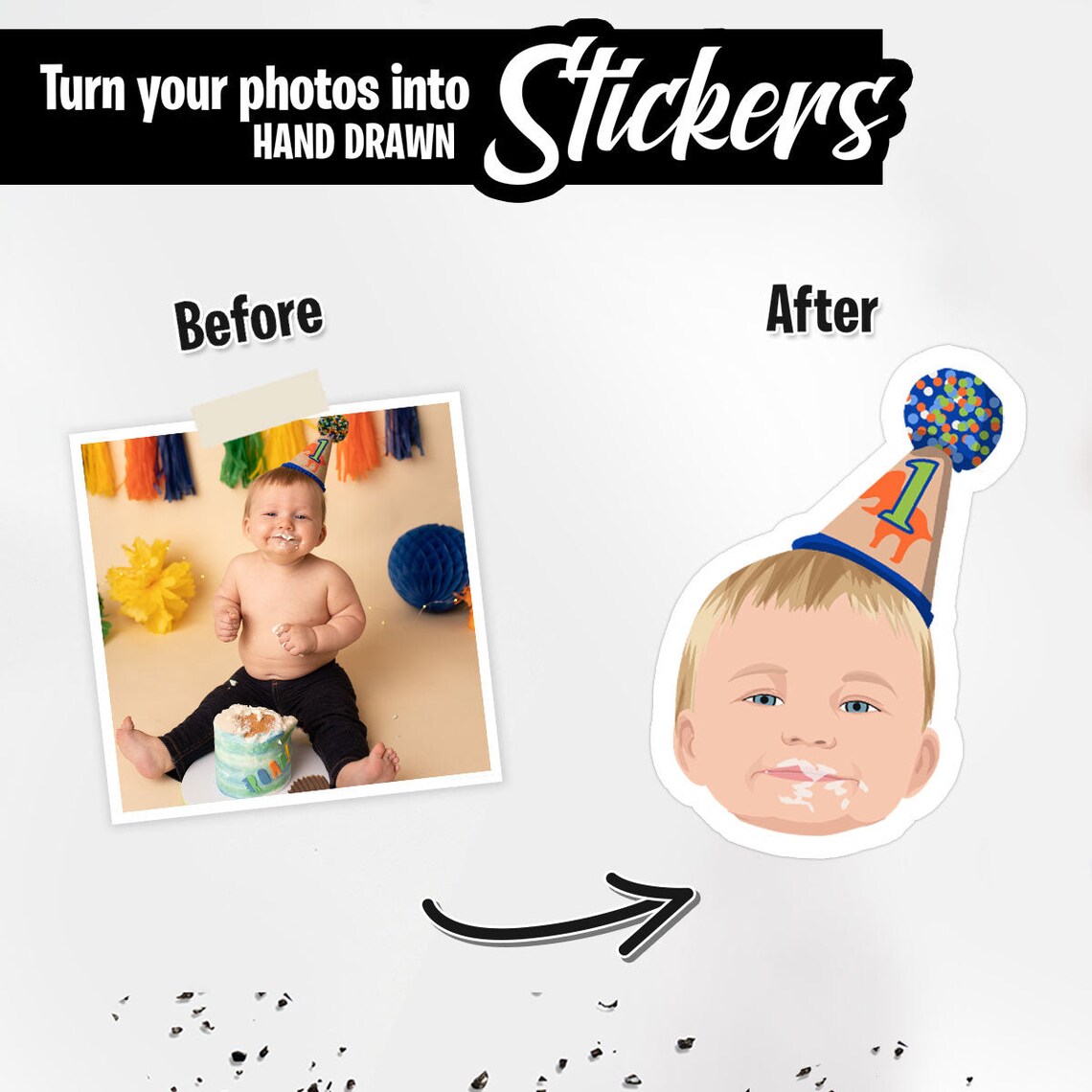 Custom Baby Face Stickers Custom Stickers for Kids Custom | Etsy