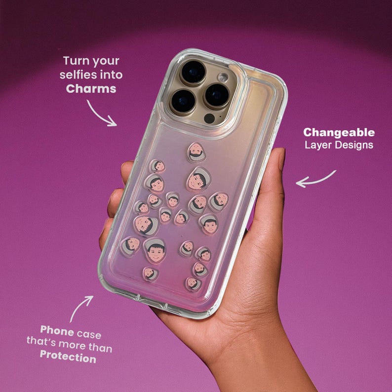 Build Your Personalized Custom Photo Shaker Phone Case, Shaking Charms ...