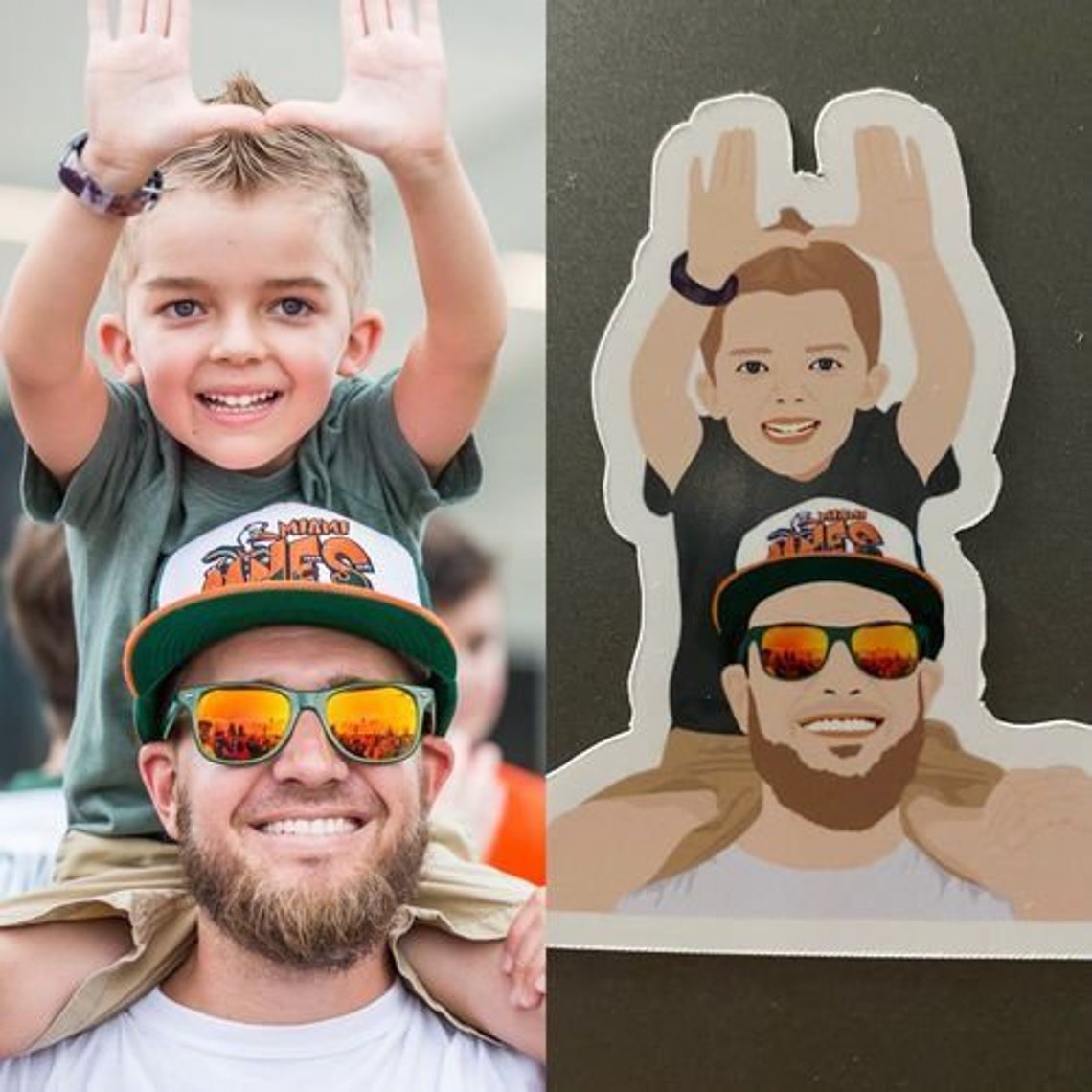 Custom Father and Son Stickers Father and Son Cartoon - Etsy