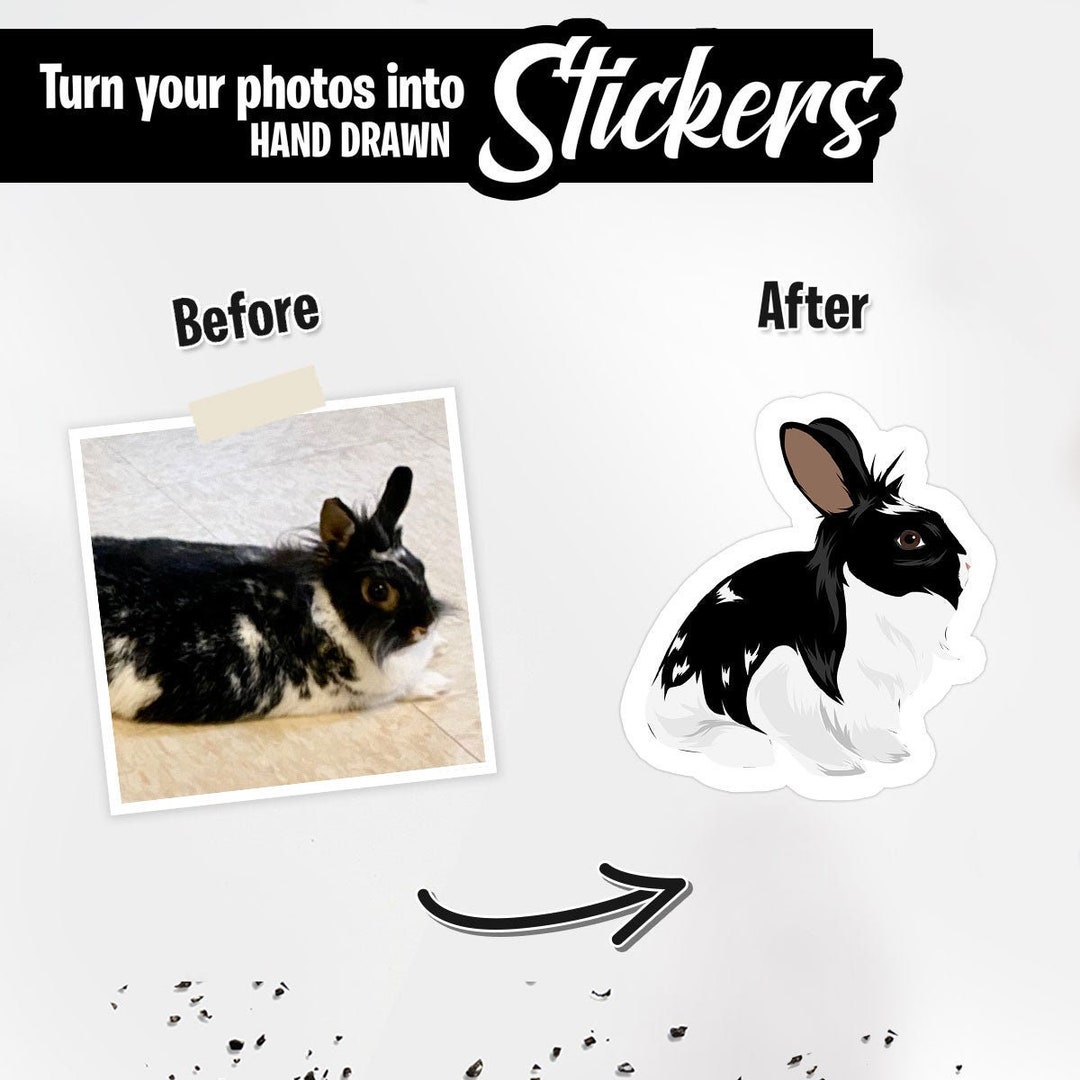 Custom Pet Rabbit Stickers, Bunny Stickers, Gifts for Rabbit Lovers ...