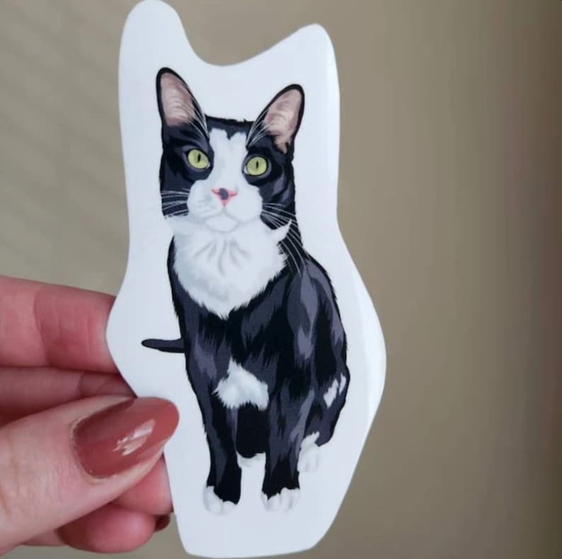 Custom Cat Stickers Hand Drawn Cat Face Stickers Cat Head - Etsy
