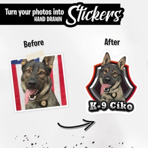 Custom Police K9 Stickers - Hand Drawn - Etsy