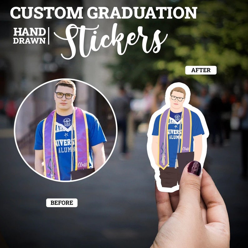 Custom Graduation Stickers Graduation Photo Stickers - Etsy