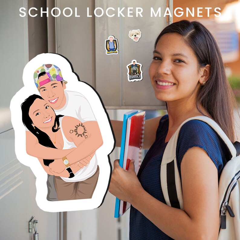 Custom School Locker Magnets Hand Drawn School Magnets - Etsy