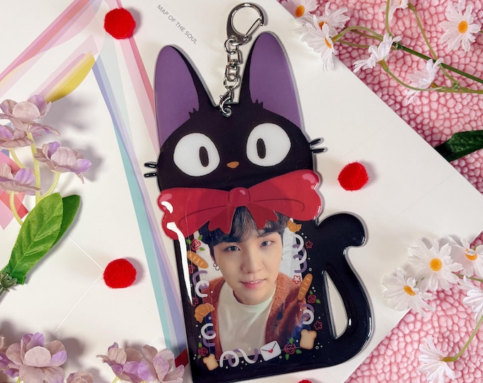 Mandu Deco Black Cat Plush Photocard Holder, Protective Case Card ...