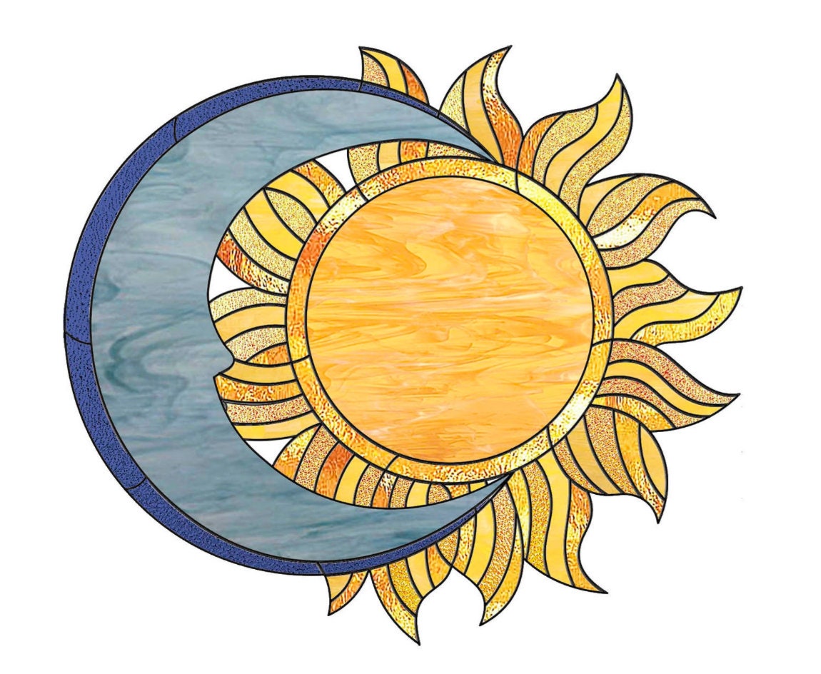 Large Stained Glass Sun Patterns Stained Glass Window Hanging Celtic