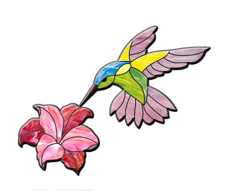 Stained Glass Hummingbird Suncatcher Pattern - Glass Designs
