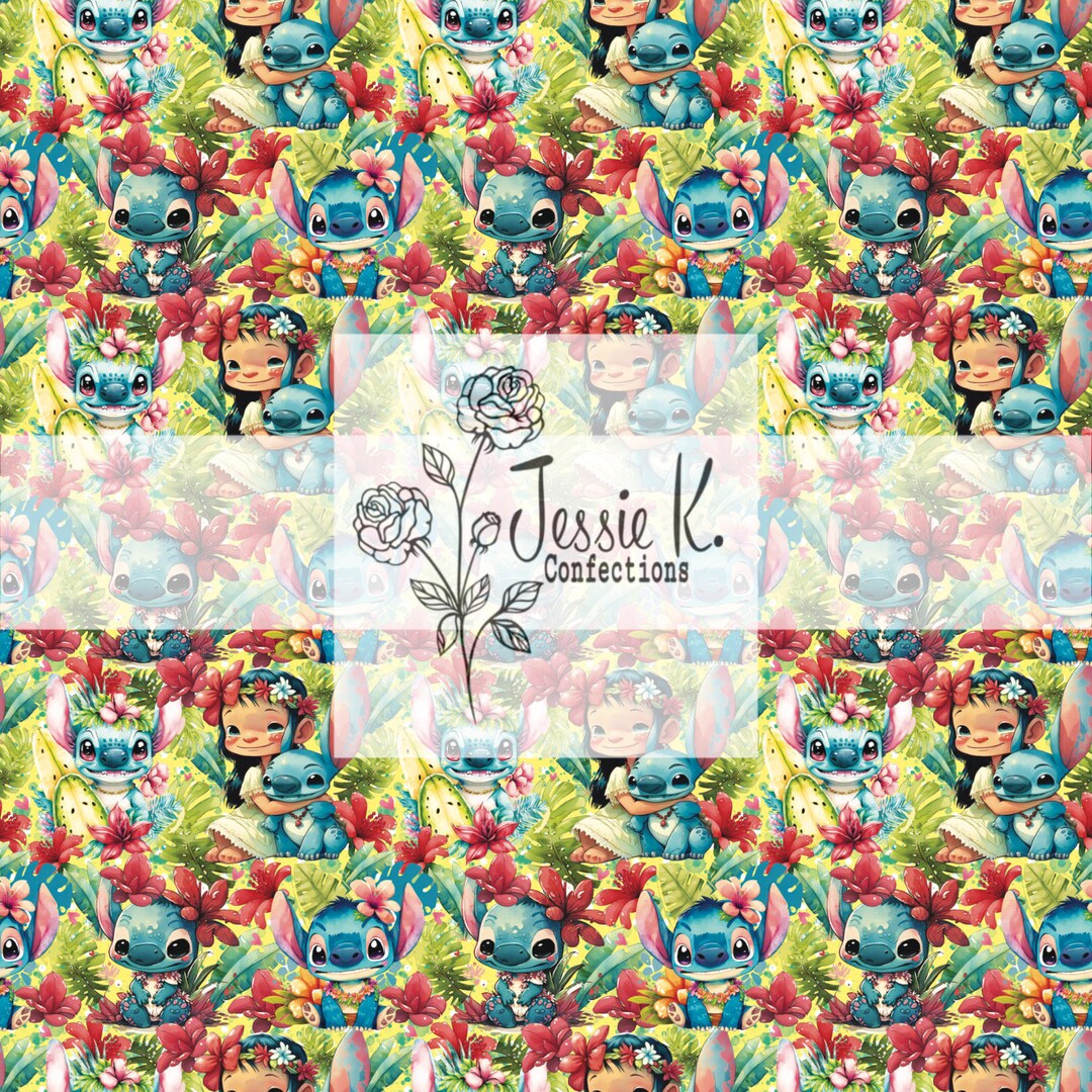 Lilo and Stitch Watercolor Seamless Pattern - Etsy