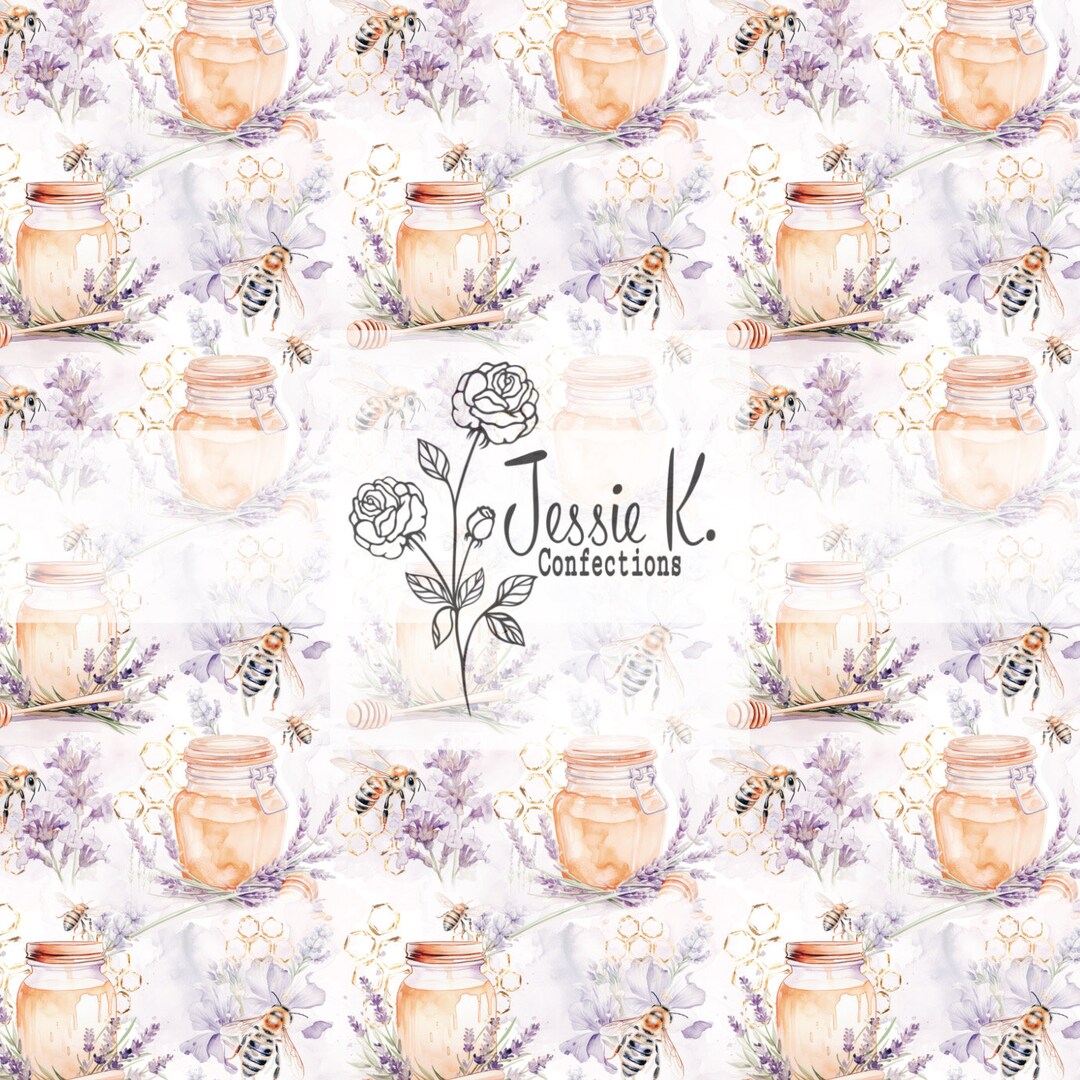 Lavender Honey Bees Watercolor Seamless Pattern - Etsy