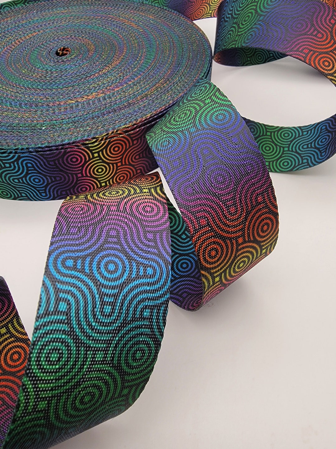 Nylon Webbing BATIK BLACK RAINBOW - Etsy